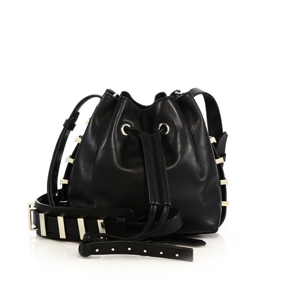 Luana Italy | Bags | Luana Italy Nico Mini Bucket Bag In Black Leather ...